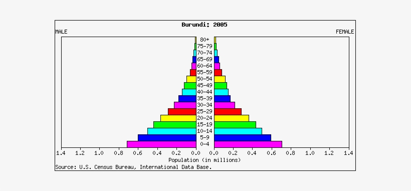 Burundi Population Pyramid 2005 - Poor Country Population Pyramid ...