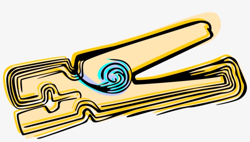 Vector Illustration Of Clothespin Or Clothes-peg Fastener - Clothespin ...