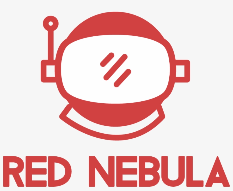 Red Nebula Astronaut Space Typography Vector Logo Illustration ...