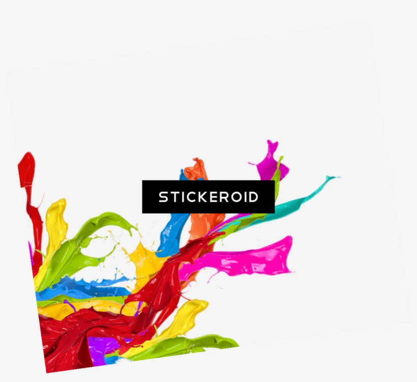 Paint Splatter Left Corner Footer - White Background Color Splash ...