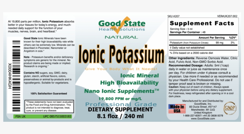 Good State - Good State - Liquid Ionic Minerals Potassium (48 Days ...