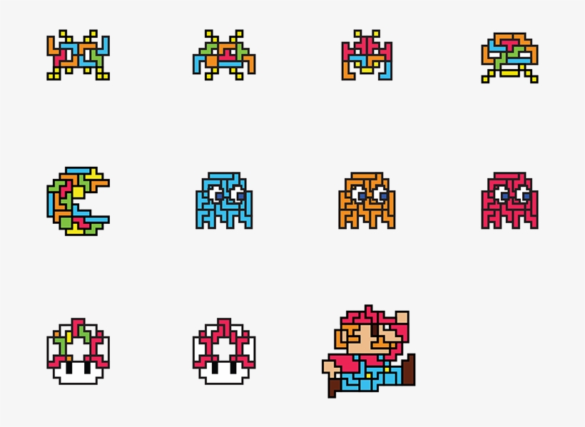 These Characters Are Originally In An 8 Bit Graphic - Free Transparent ...