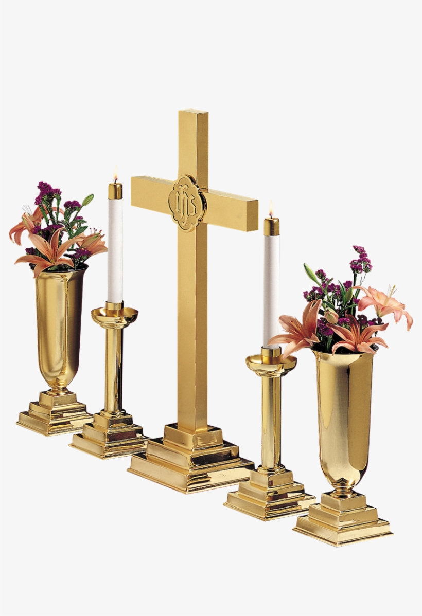 15" Altar Set - 30 In. Brass Altar Cross - Free Transparent PNG ...