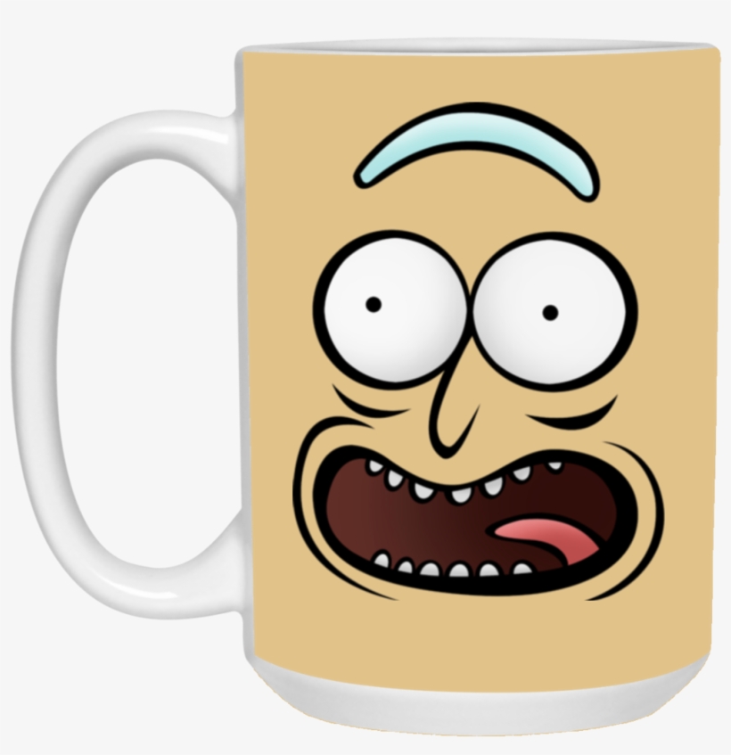 Rickz Pickles Funny Face Emoji Rick Mug Cup Gift - Pickle Rick Face Png ...