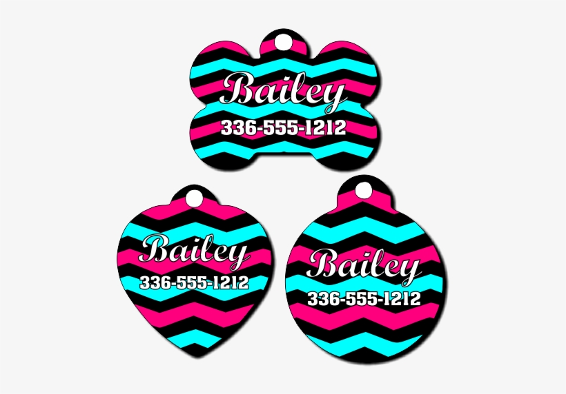 Personalized Multi-colored Chevron Background Pet Tag - Dog - Free ...