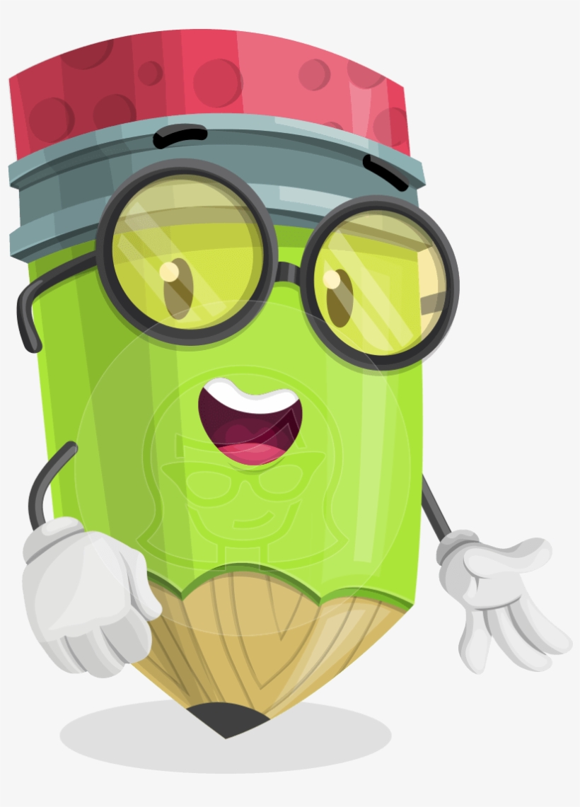 Vector Pencil Cartoon Character - Friendly Book Friendly Book Oval ...