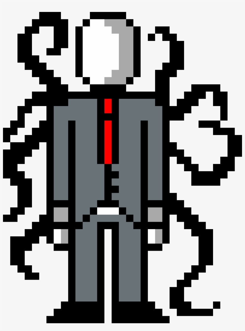 Slender Man Pixel Art Template