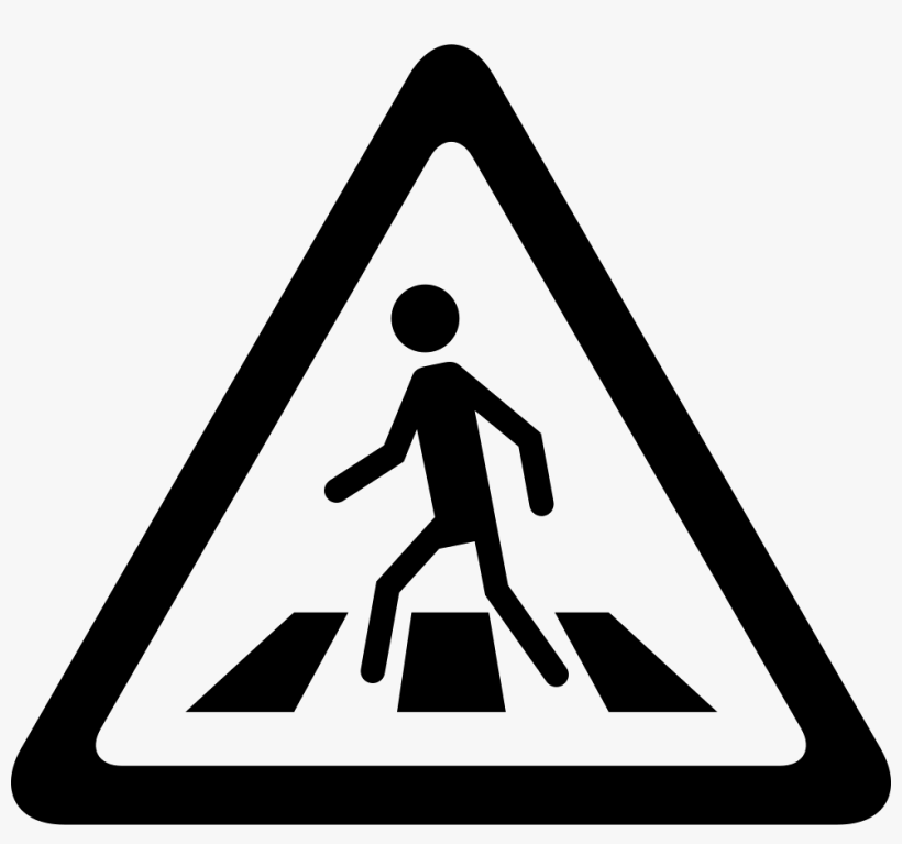 Crosswalk Signal Of Triangular Shape Vector - Crosswalk Sign Black And ...