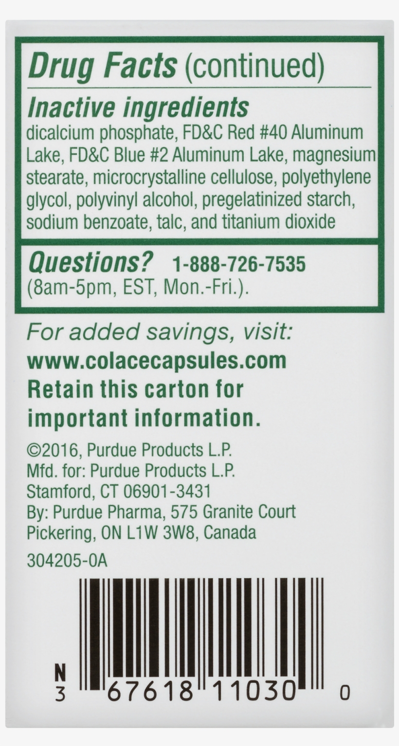 Colace 2-in 1 Tablets, 30 Ct - Visine Sterile Advanced Redness ...