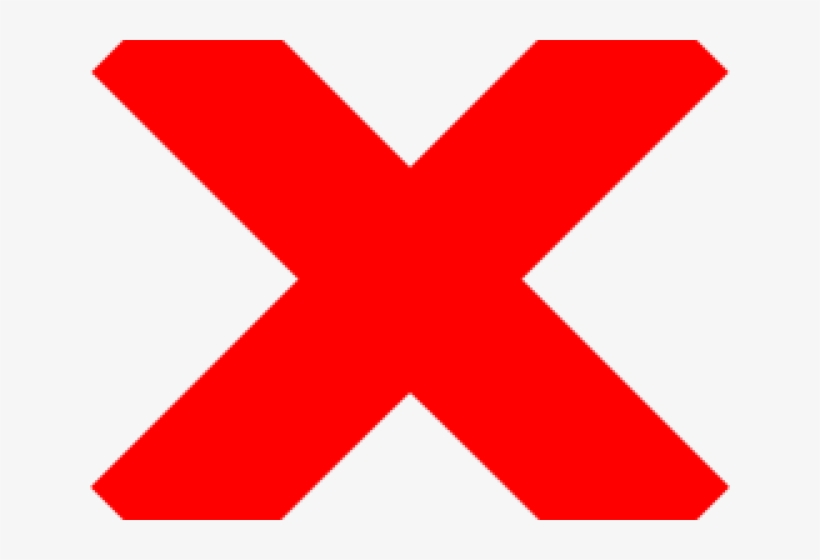 Red Cross Mark Clipart Blue - Transparent Background Wrong Png - Free ...