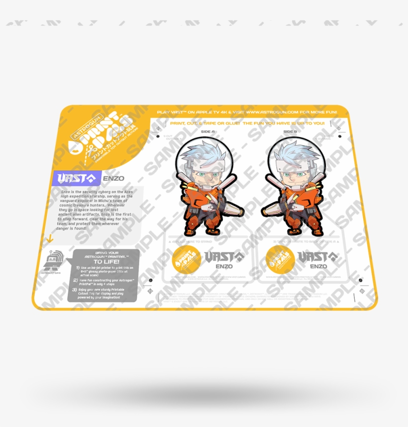 Astrogun™ Printpals™ - Enzo - Sheet Example - Astrogun - Free Transparent PNG Download - PNGkey