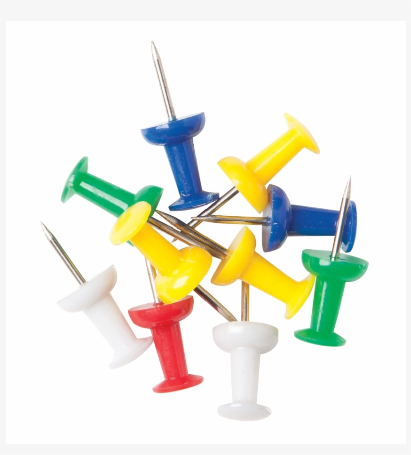3 Of 4 Push Pin Assorted Pack Multi-coloured Push Drawing - Office ...