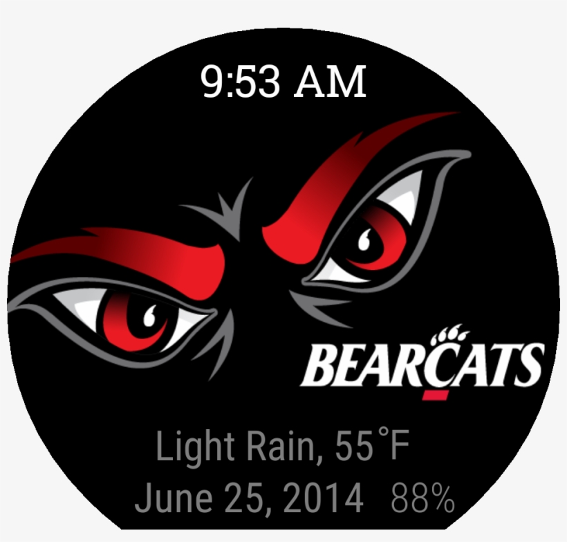 Bearcats 'eyes' Watch Face Preview - Free Transparent PNG Download - PNGkey