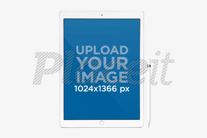 Ipad Pro With Apple Pencil Mockup In Front View Over - Ipad Pro ...