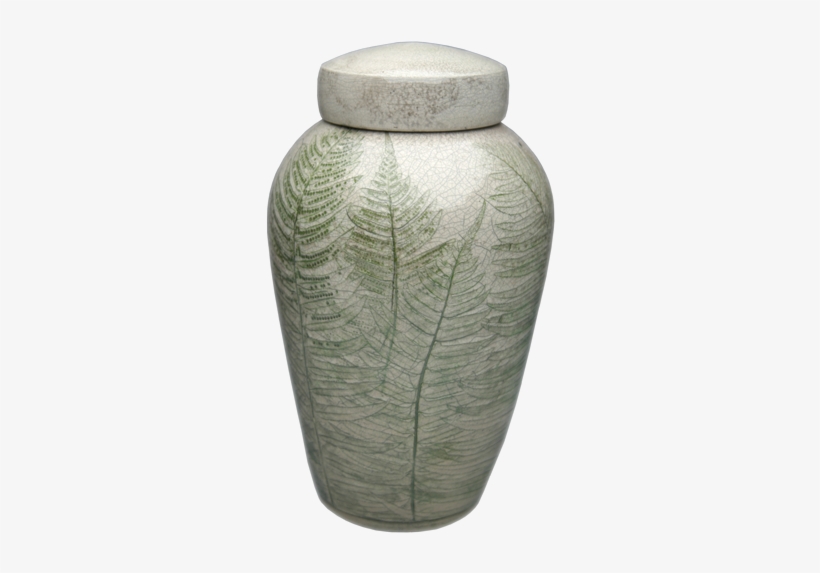 Raku Urn With Fern Impressions And Crackle Glaze - Handmade Pottery ...