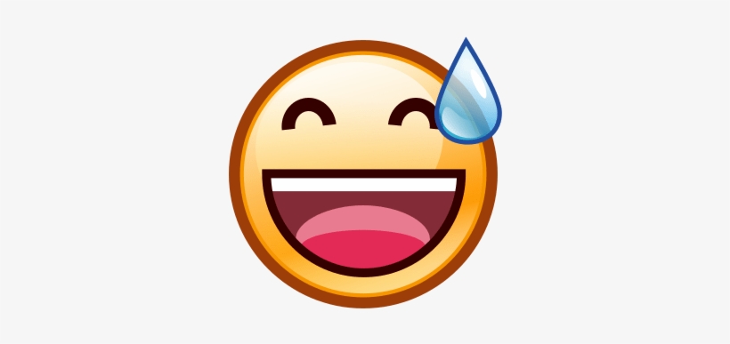 Frightened Scared Face With Sweat Source - Emoji - Free Transparent PNG ...