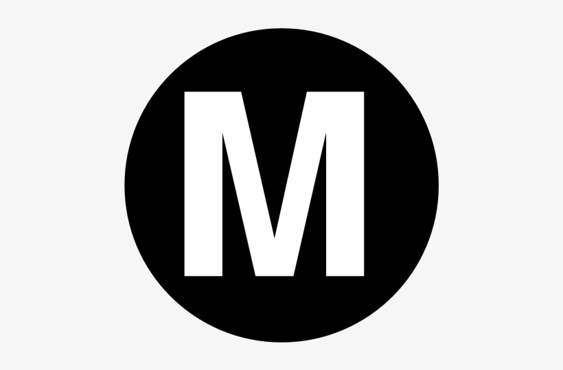 White Letter M Centered Inside Black Circle Clip Art Letter M In 