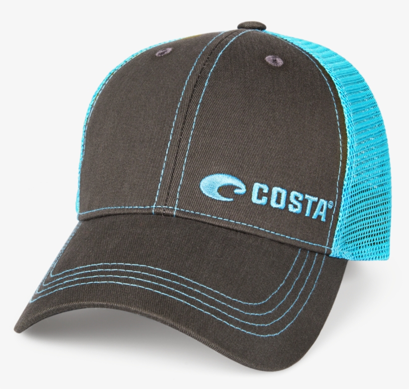 Neon Trucker Black Twill Hat - Costa Del Mar Neon Trucker Offset Logo ...