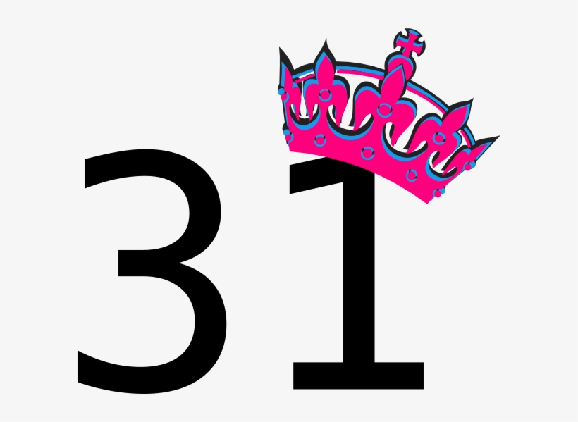 Pink Tilted Tiara And Number 31 Clip Art At Clker Com - Happy Birthday ...