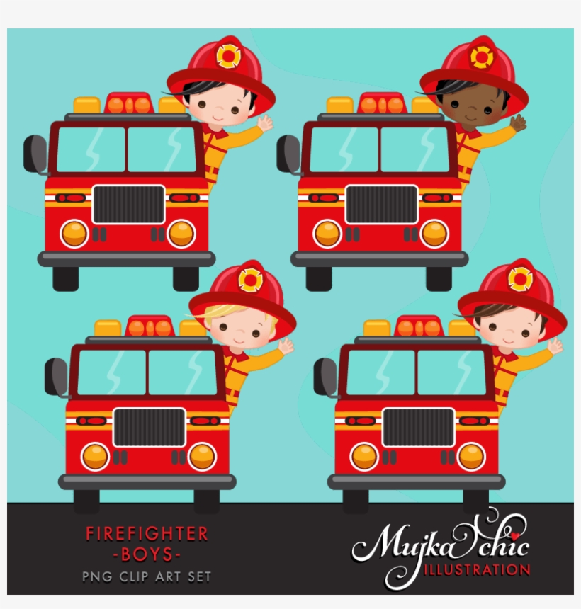 Cute Firefighter Clipart