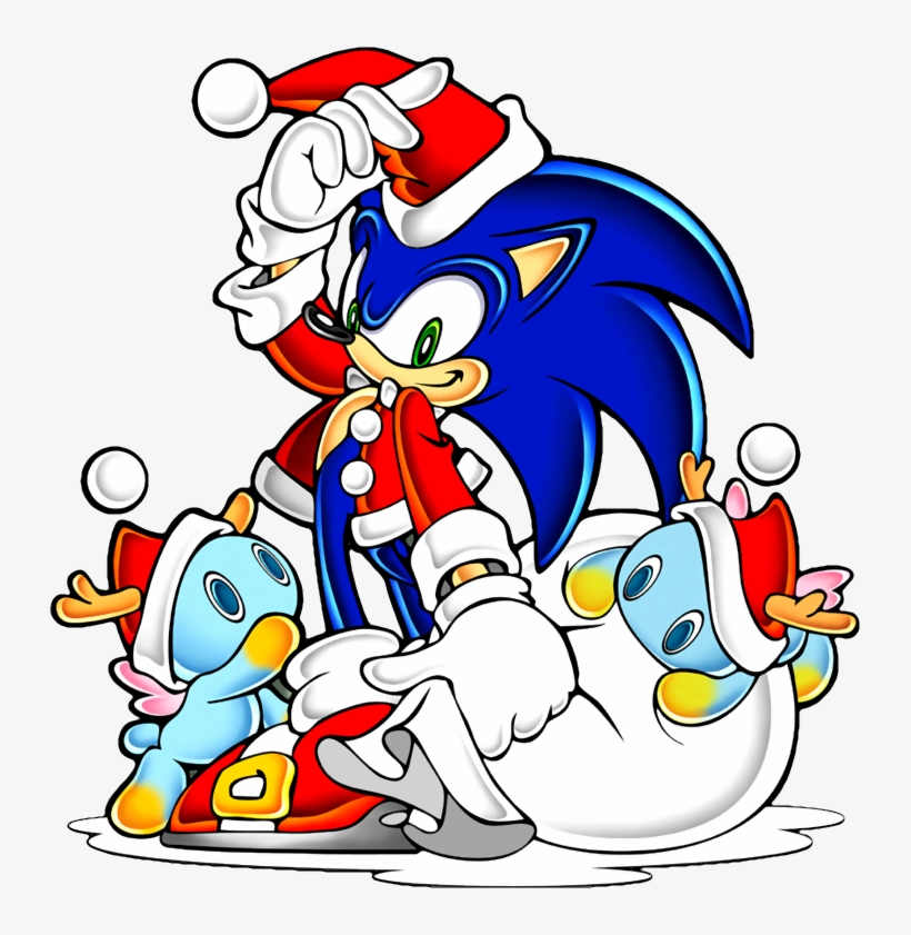 This Artwork 2007 Sega Corporation - Christmas Sonic - Free Transparent ...
