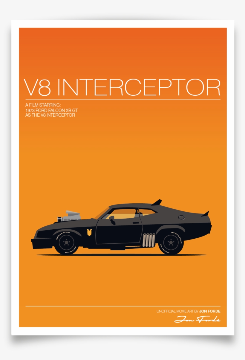 Ford Xb Falcon From Mad Max 'v8 Interceptor' A3 Movie - Poster ...