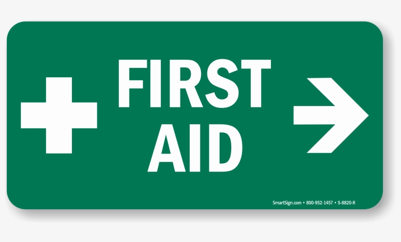 First Aid Sign With Right Arrow And Symbol - East Chapel Hill High Logo ...