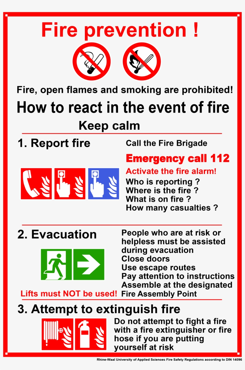 What To Do In The Event Of Fire - Emergency Exit - Free Transparent PNG ...