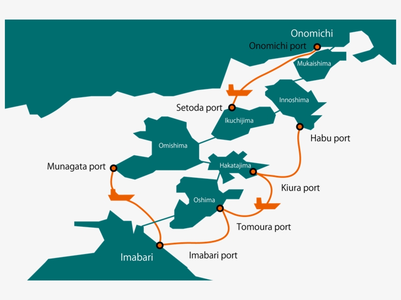 Ferry Map In Shimanami Kaido - Imabari Shipbuilding Map - Free ...