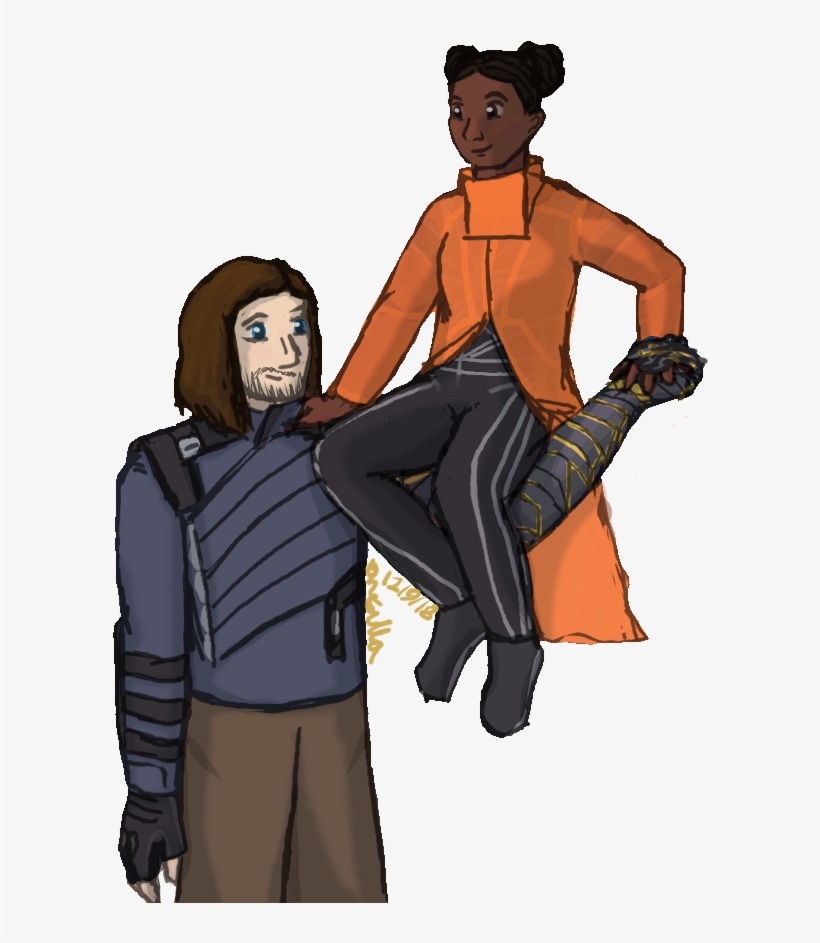 Bucky Barnes And Princess Shuri, Both In Their Costumes - Cartoon ...