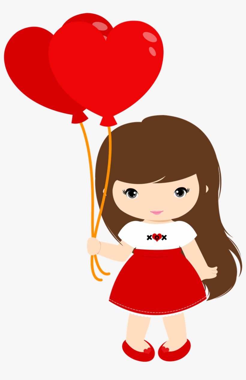 Svg Download Anime Clipart Valentines Day - Girl With Balloon Clipart ...