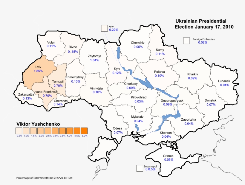 Ukraine Presidential Jan 2010 Vote - Ukraine Vintage Map Canvas Print ...