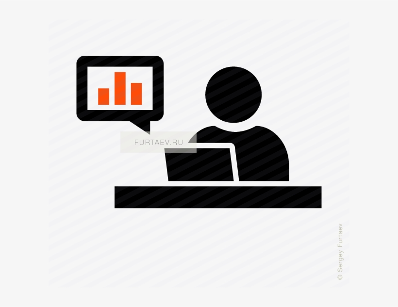 Analyst At Workplace Icon Of Data Working - Analyst Vector - Free ...