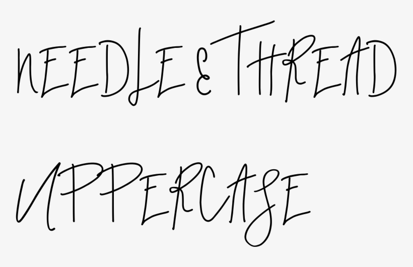 Needle & Thread Uppercase - Handwriting - Free Transparent PNG Download ...