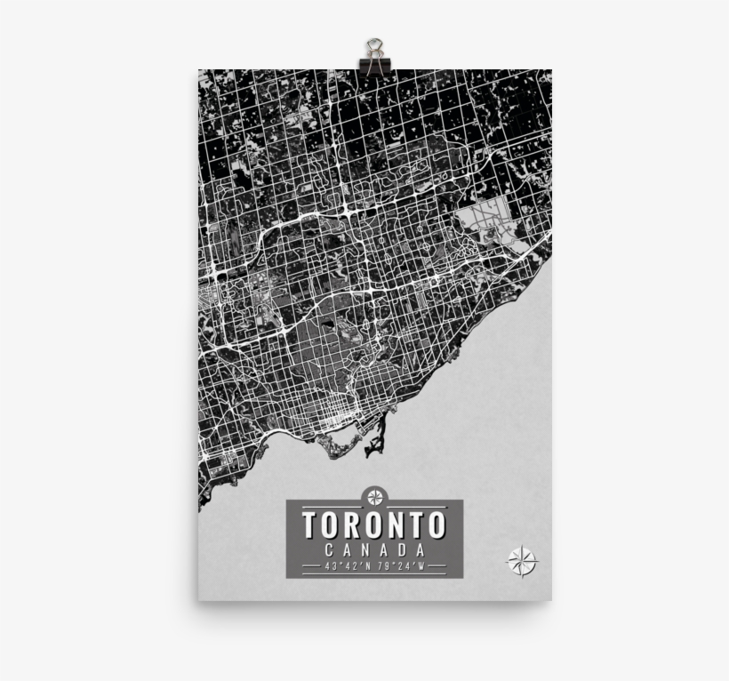 Toronto Canada Map With Coordinates - Graphic Design - Free Transparent ...