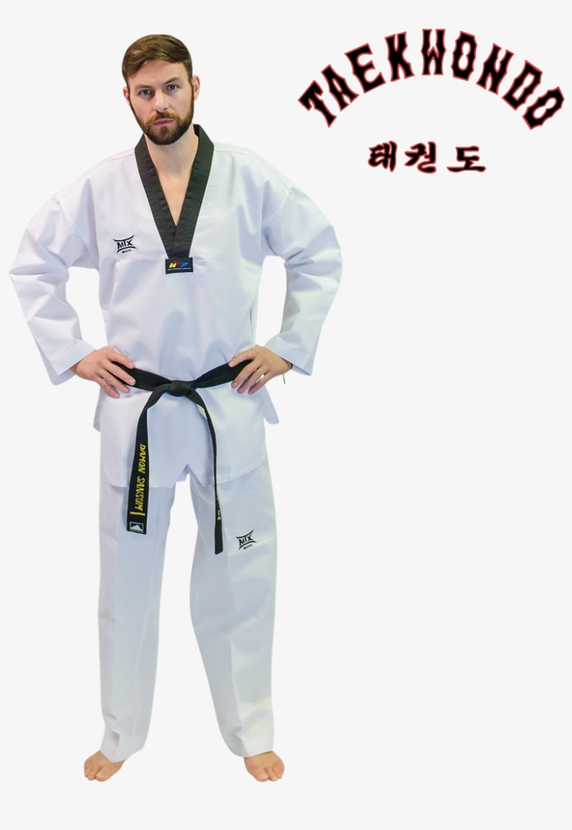 Mtx Basic Black Collar Tkd Uniform Embroidered Back - Dobok Canelado ...