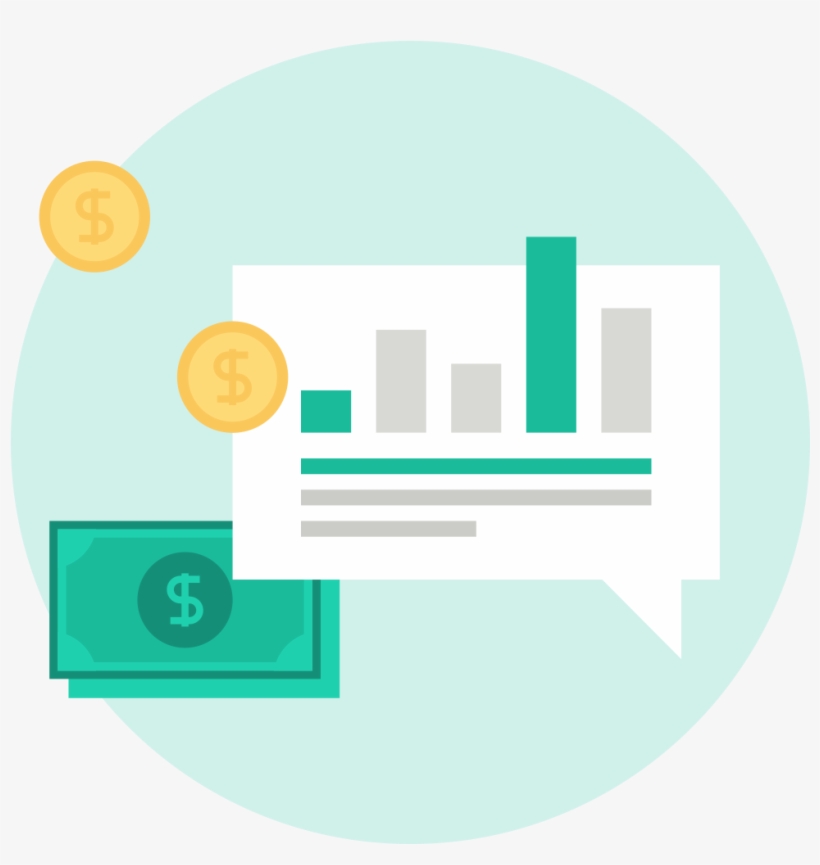 A Bar Graph Surrounded By Money - Bar Chart - Free Transparent PNG ...