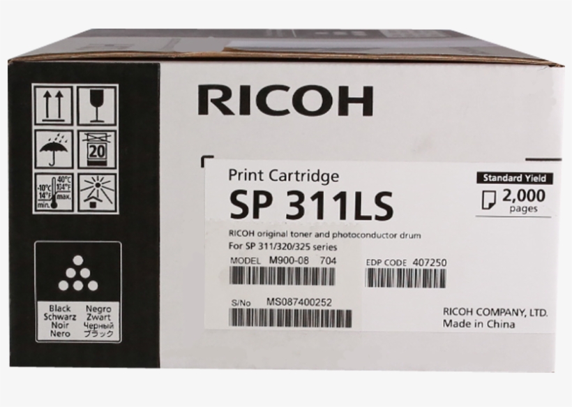 Print Cartridge Sp 311ls - Ricoh Laser (printers) 414635 Memory Unit Type - Free Transparent PNG ...