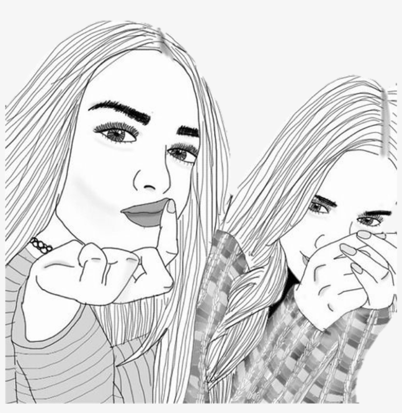 Friends Tumblr Outlines Girls Chicas - Outlines Of Girls - Free ...