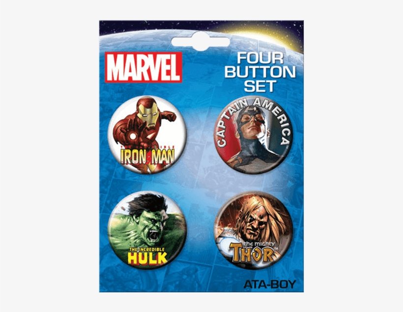 Classic Marvel Avengers Button Set - Marvel Comics Captain America ...