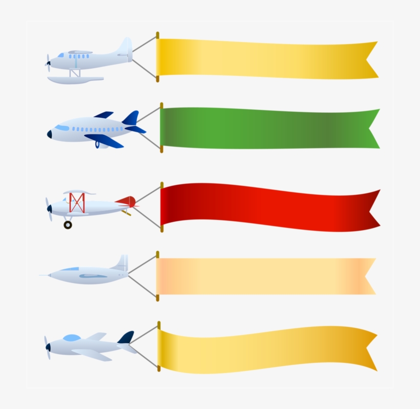 White Plane Banner Png For Kids - Free Vector Banner - Free Transparent ...