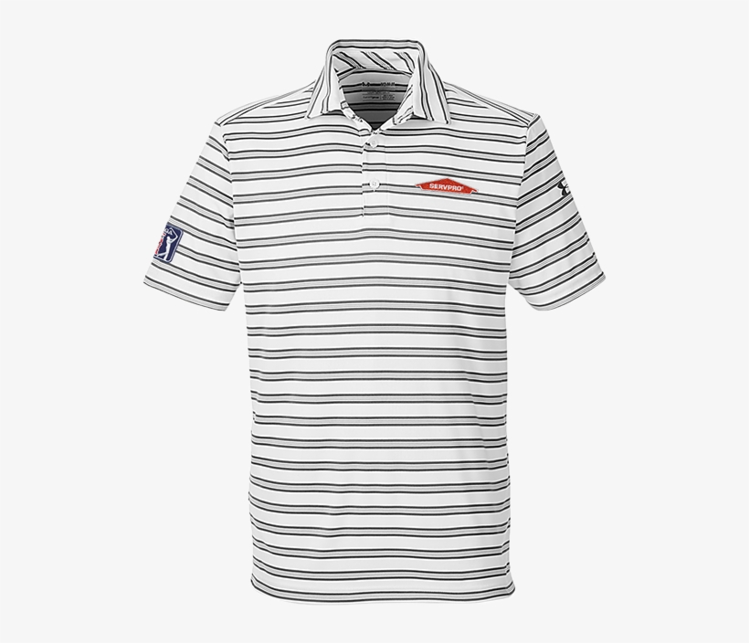 Servpro®/pga Tour Under Armour Tech Stripe White Polo - T-shirt - Free ...