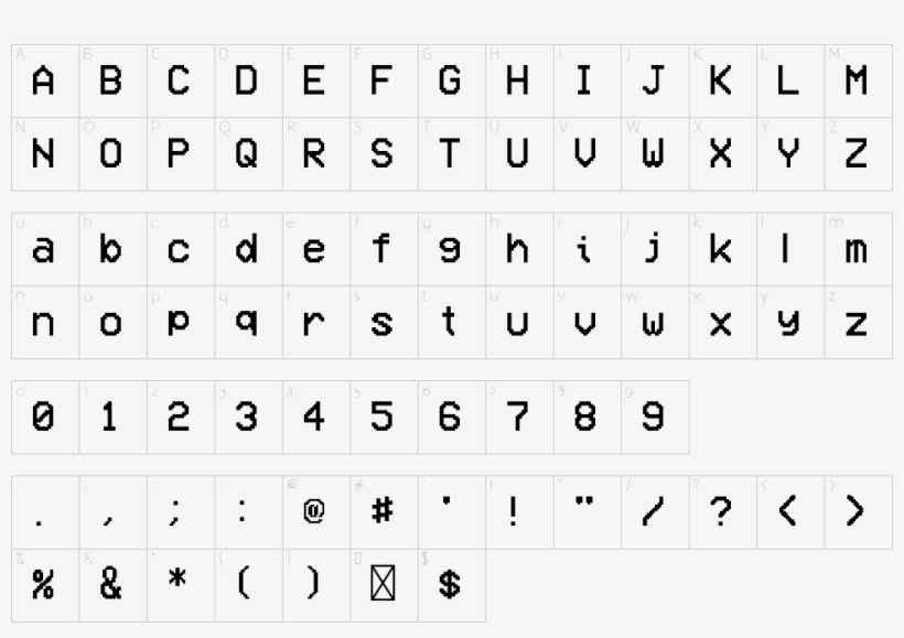 Character Map - Bank Printer Font Free Download - Free Transparent PNG ...