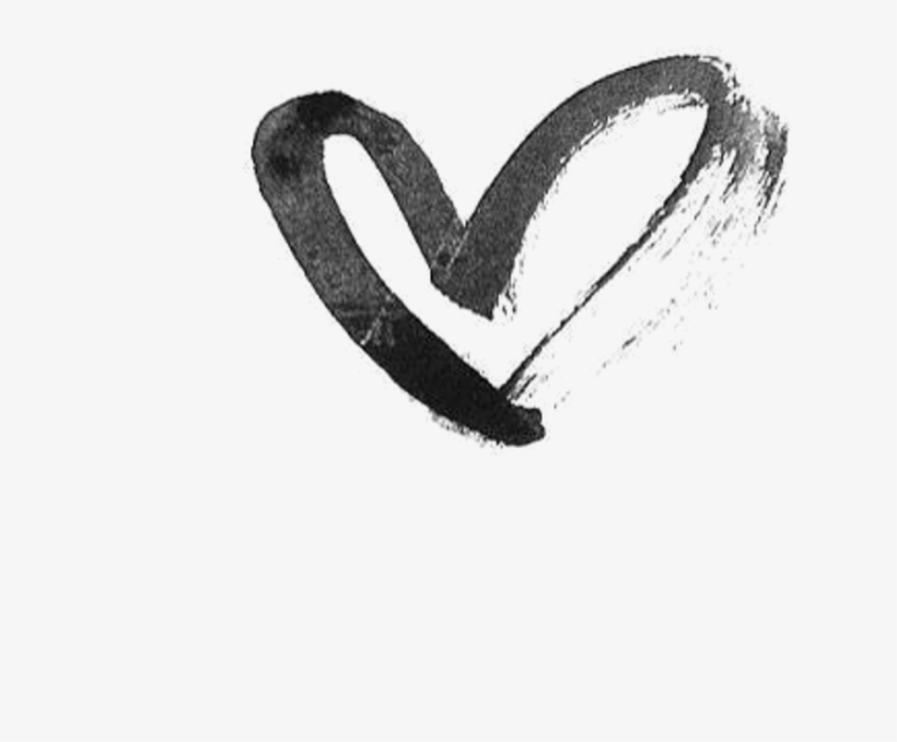 Tumblr Sticker Stickers Heart Hearts Smear Black - Black Heart Drawing ...