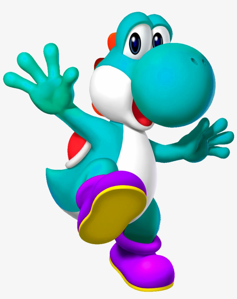 Cyan Yoshi Yba - Super Mario Light Blue Yoshi - Free Transparent PNG ...