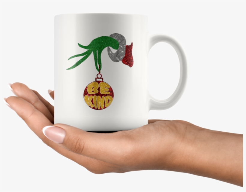 Be Kind Grinch Hand Holding Kindness Christmas Gift - Psd Graphic ...