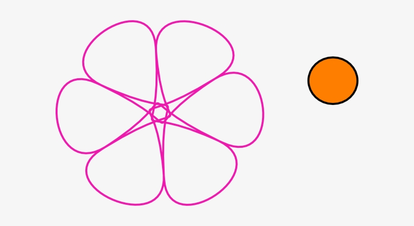 Pink Flower Clipart Outline - Pink Flower Outline Clipart - Free ...