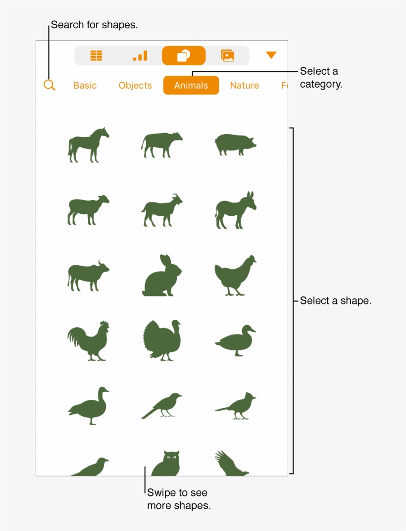 The Shapes Library, With Categories At The Top And - Hacer Esquemas En ...