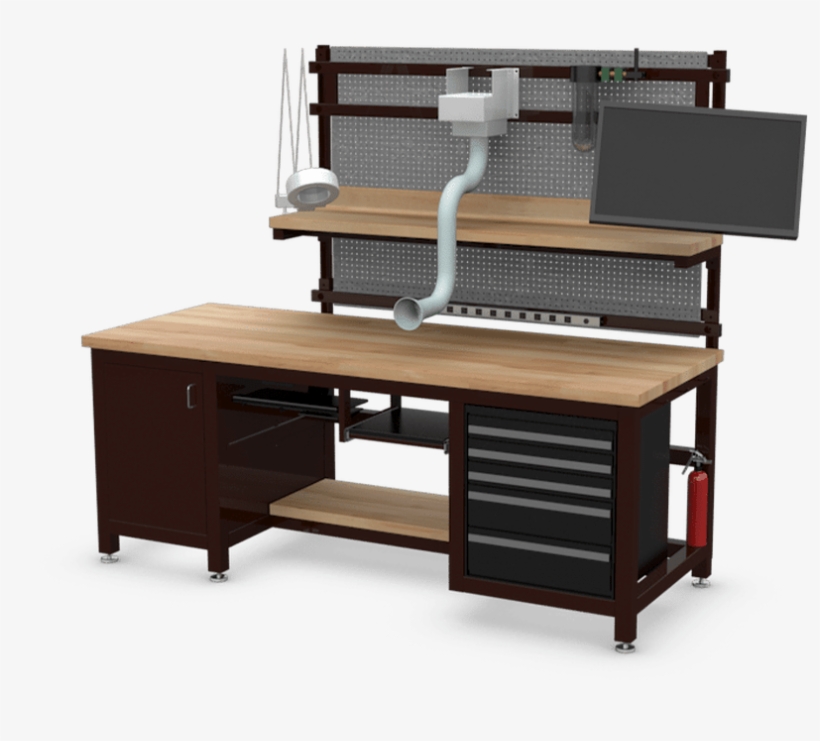 Drawing Computer Desk - Heavy Duty Workstation - Free Transparent PNG ...