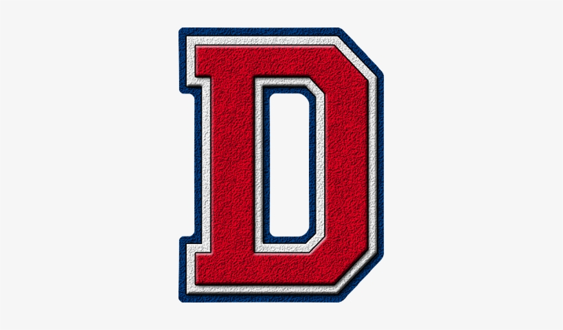 Cardinal Red, White & Royal Blue Varsity Letter D - Letter B Varsity ...
